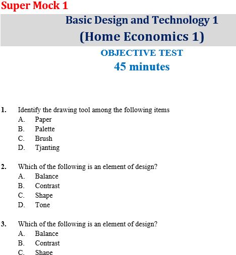 2022 RME BECE ions Super Mock Exam 1